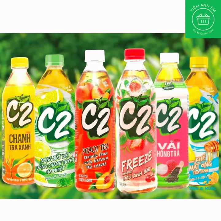 Trà xanh C2 các hương chanh/ chanh tuyết bạc hà/ dâu anh đào/ dưa lưới ...
