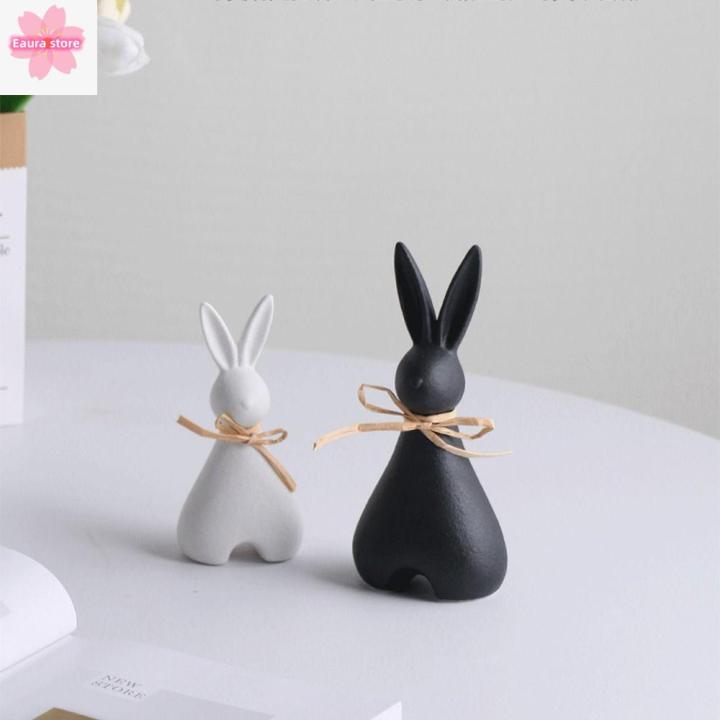 EAURA Cute Rabbit Book Stand Display Handicraft Ceramic Animal ...