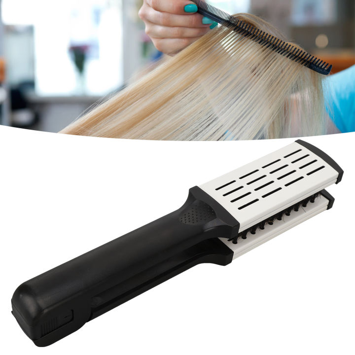 Hair Straightening Double Brush Comb Clamp Hair Brush Prevent Static ...