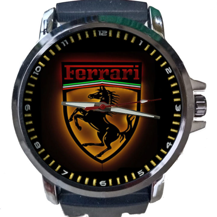 Ferrari logo art 1 Keren Jam Tangan Fashion Pria strap rubber Custom ...