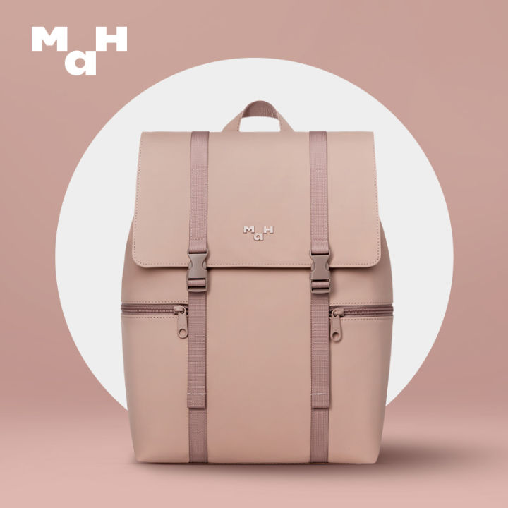 MAH Classic Solid Color Laptop Backpack Women PU Frosted High-end ...