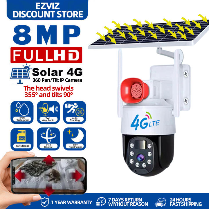 Ezviz 8mp 4g Sim Card Solar Cctv Outdoor Waterproof Cctv Security Cameras Cctv Connect To