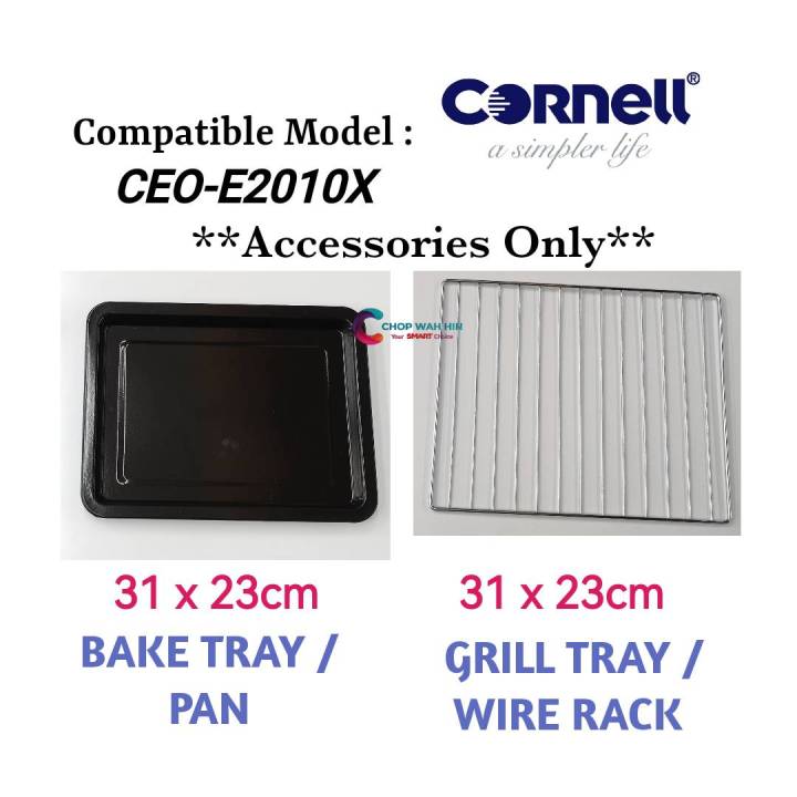 BAKE TRAY / BAKE PAN, GRILL TRAY/WIRE RACK FOR CORNELL OVEN CEO-E2010X ...