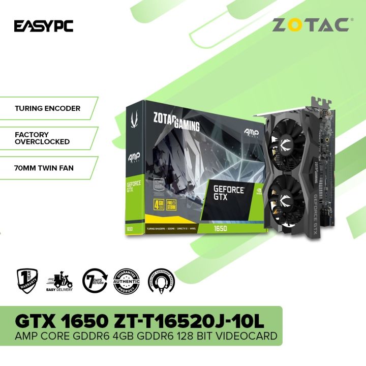 EasyPC | Zotac GTX 1650 ZT-T16520J-10L AMP Core GDDR6 4GB GDDR6 128 bit ...