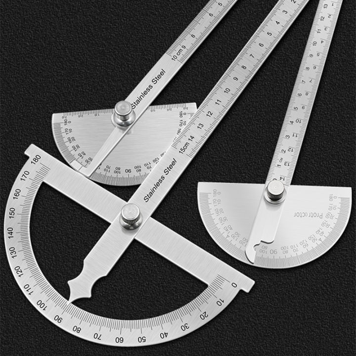 [CHYIN] 180 Degree Protractor Metal Angle Finder Goniometer Angle Ruler ...