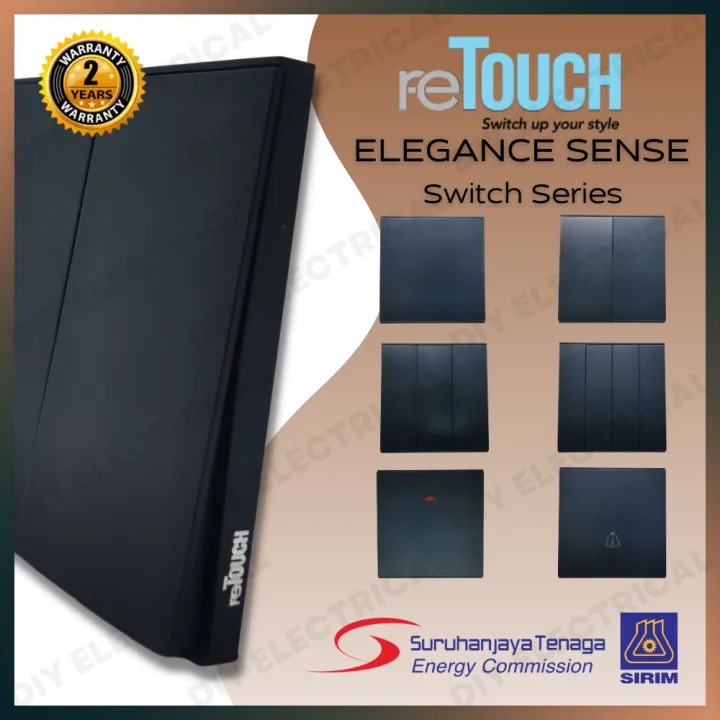 [MATTE BLACK] reTouch Elegance Sense Wall Switch Socket Outlet Plug 20A ...