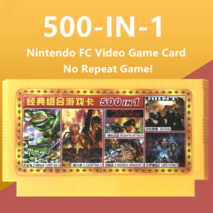 JUWE 500-in-1 Classical Game Cards For Nintendo FC Video Game Card ...