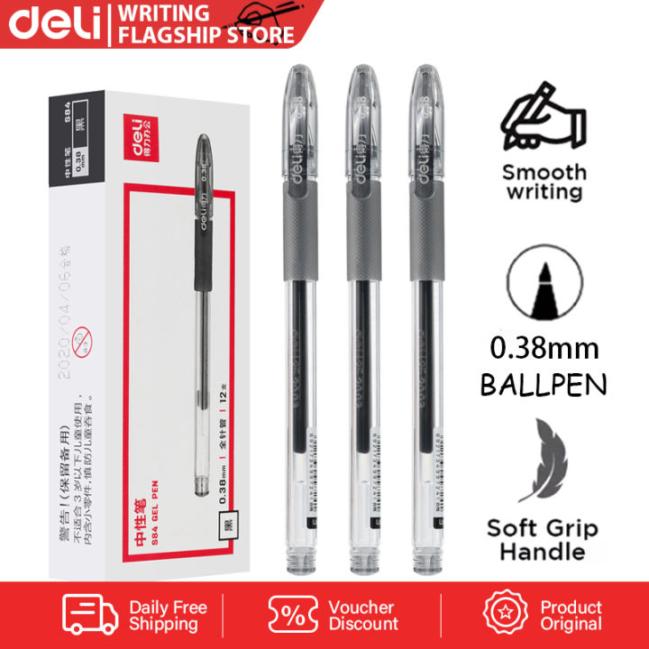 Deli S84 office gel pen 0.38 full needle tube (black) (piece) | Lazada PH