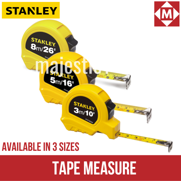 Stanley Tape Measure (3M/10") 30-204 (5M/16") 33-989 (8M/26") 33-994 ...