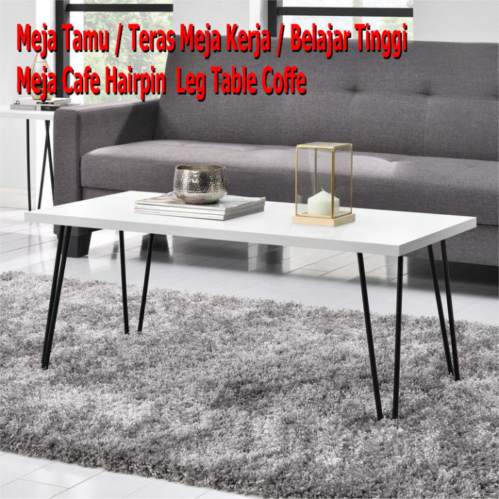 Meja Tamu / Teras Meja Kerja / Belajar Tinggi Meja Cafe Hairpin Leg ...
