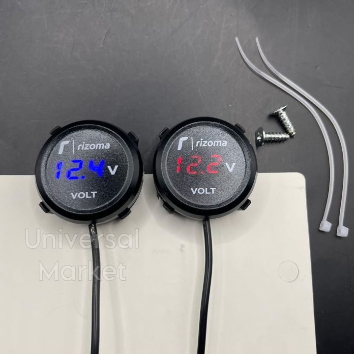 Voltmeter Mini Bulat Pengukur Aki Listrik Digital Waterpoof Xcase Motor ...