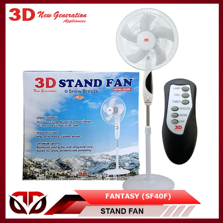 Original 3D SF40F Fantasy Stand Fan with Remote | Lazada PH