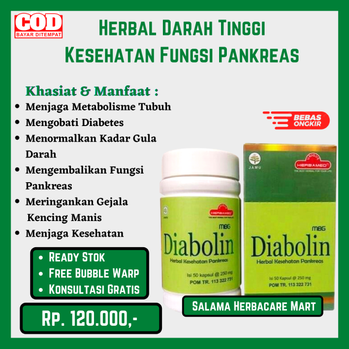 DIABOLIN 50kps Herbal Obat Pankreas Diabetes Menjaga Kesehatan Fungsi ...