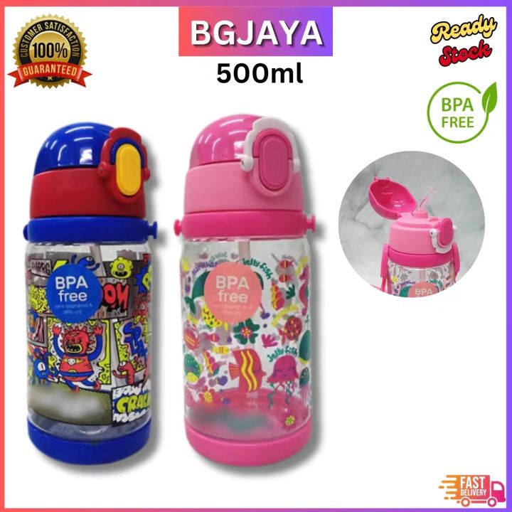 [Ready Stock] 500ML Smiggle Kids Water Bottle BPA Free with Straw Botol Air Kanak (BGJAYA) | Lazada