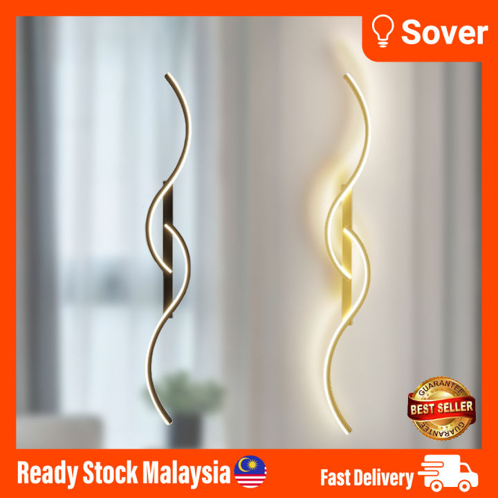 Three Color LED Wall Light Simple Modern Long Lamp Creative Living Room ...