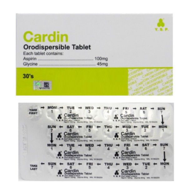 *CLEARANCE* CARDIN ORODISPERSIBLE TABLET 30'S (EXP: 06/21) ASPIRIN ...
