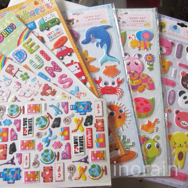 (SG Stock) Assorted EVA Foam Sticker Sheet Animal Rabbit Beetle Puffy ...