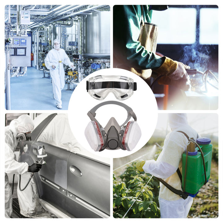 Reusable Respirator Half Facepiece 6200 Gas Mask Breathing Protection ...