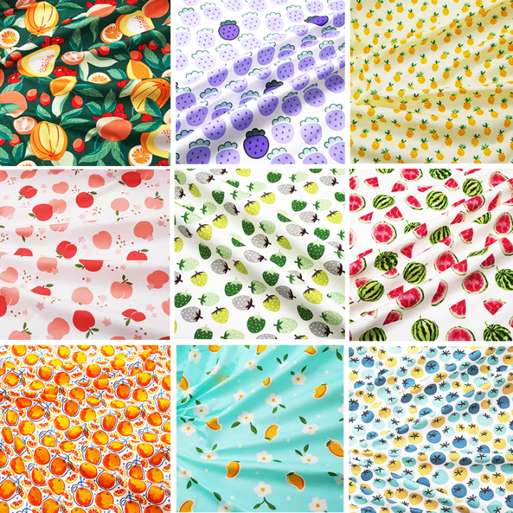 100% Cotton fabric Printed Twill fabric DIY handmade clothes Curtain ...