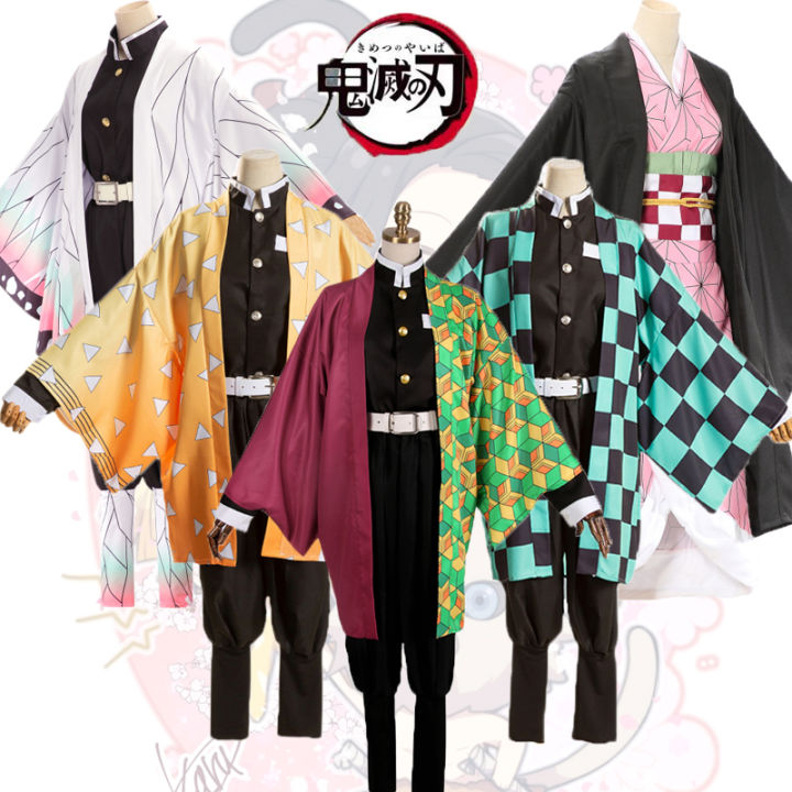 Anime Demon Slayer Costume Kimetsu No Yaiba Zenitsu Giyu Tanjirou ...