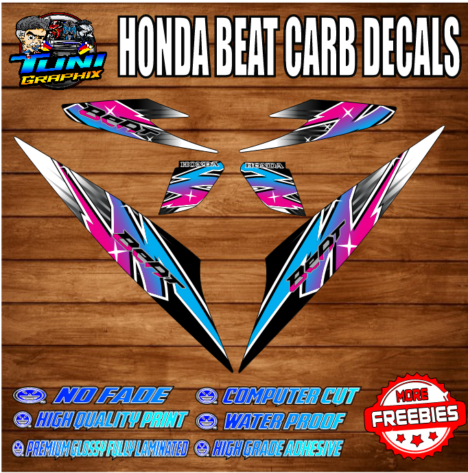 Honda Beat Carb Star Indo Sticker Decals with freebies | Lazada PH