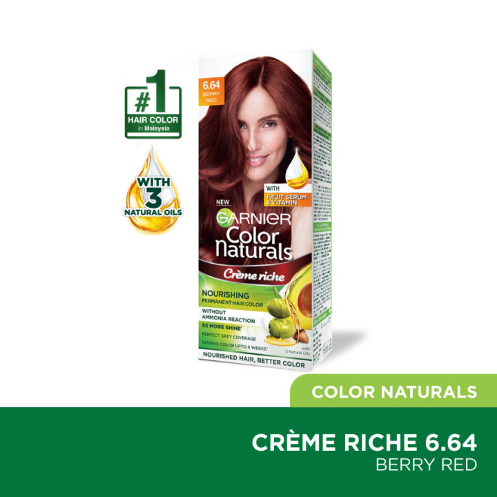 GARNIER HAIR COLOR Color Naturals 6.64 Berry Red 1's | Lazada