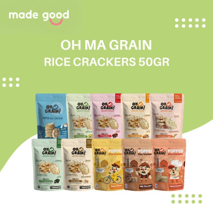 Oh Ma Grain! Rice Crackers 50gr - Snack Beras Sehat Halal Organik ...