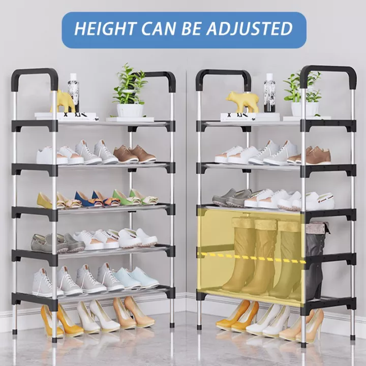 KaisaVilla BEST SELLING VN-6 Multi-Layer Stainless Steel 6 layer Stackable Shoe rack (Black ...