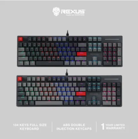 Rexus Keyboard Gaming Heroic KX5 Full Size RGB Led KX-5 | Lazada Indonesia