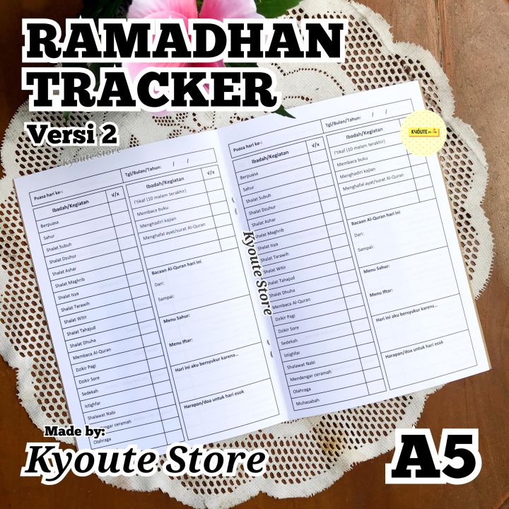 Buku Ramadhan Tracker Versi 2 A5 Kyoute - Catatan Aktivitas Kegiatan ...