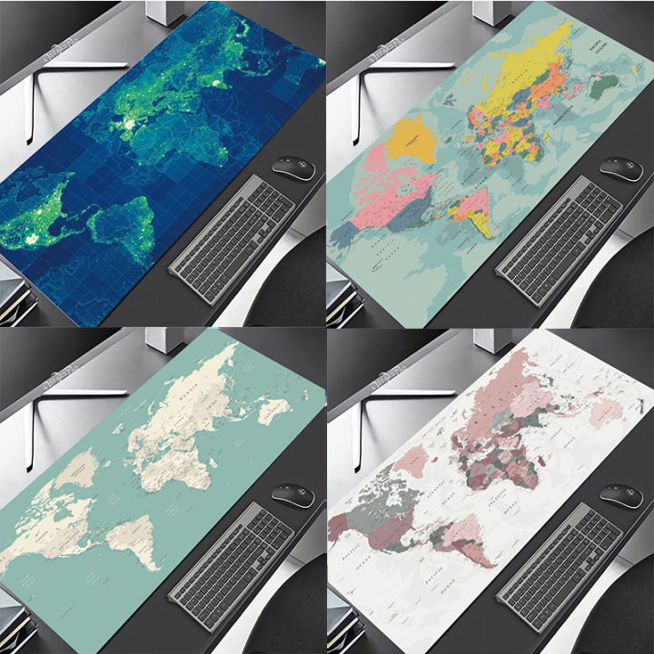 World Map Gaming Mouse Pad XXL 80X30CM Mousepad Cool Mause Pad Keyboard ...