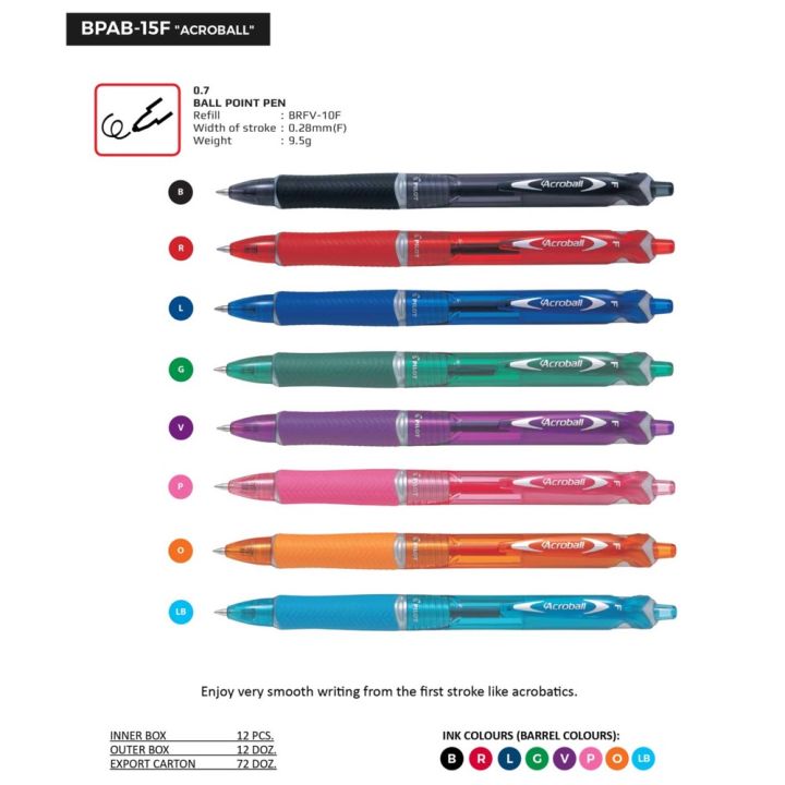Pilot BPAB-15F Acroball Pen Fine | Lazada PH
