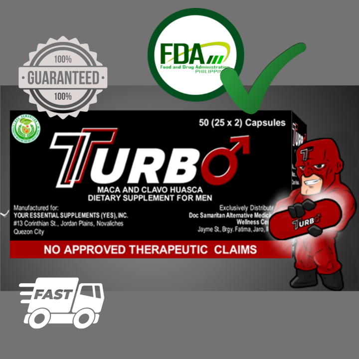 TURBO Dietary Supplement for MEN Trial Pack 2 capsules Male Enhancer ...
