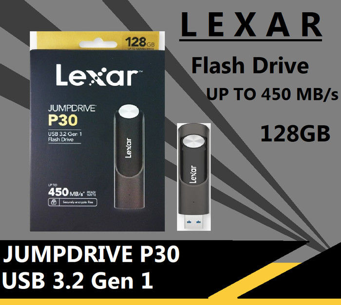 Lexar JumpDrive 128GB P30 USB 3.2 Gen 1 speeds-up to 450MB/s r/w ...