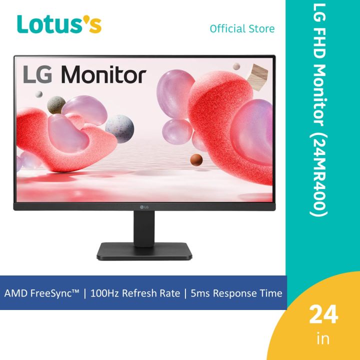 Lg 24" Fhd 3-Side Borderless Ips 100Hz Monitor With Freesync (24Mr400 ...