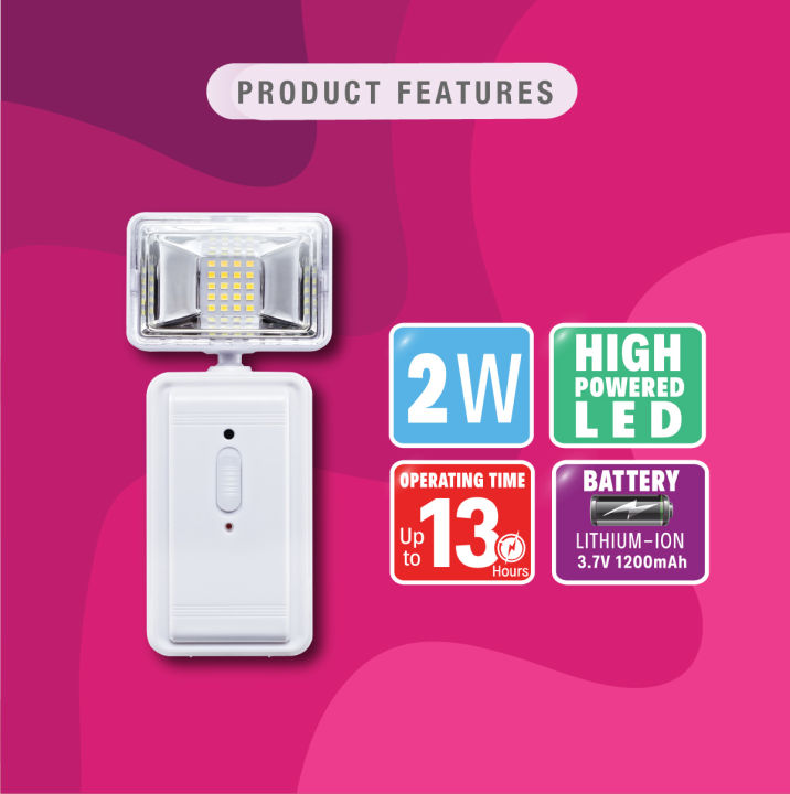 AKARI Original LED Mini Emergency Light Flashlight 2watts AELG-L422 ...