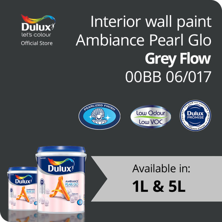 Dulux Ambiance Pearl Glo - Grey Flow (00BB 06/017) (Low Odour) (Interior Wall Paint) | Lazada