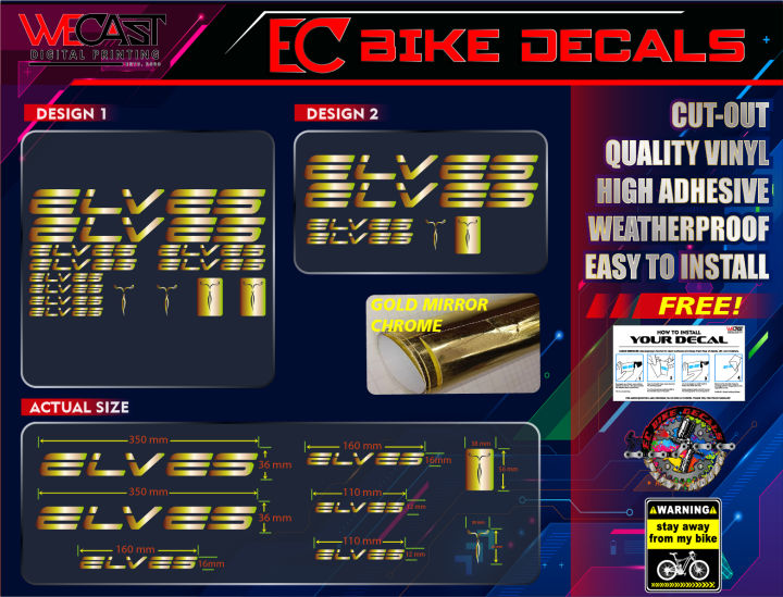 ELVES BIKE FRAME DECALS | Lazada PH
