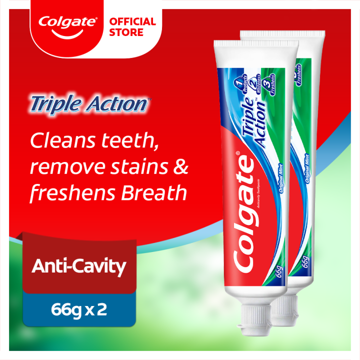Colgate Triple Action Anti-Cavity Family Toothpaste 66g, Pack of 2 ...