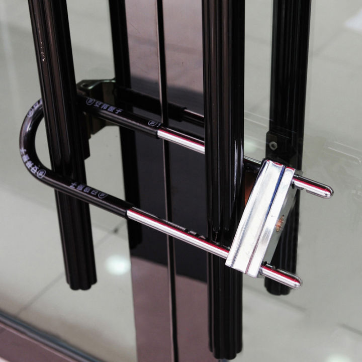 Heavy Duty U-shaped Glass Door Lock Shop Door Lock anti theft lock ...
