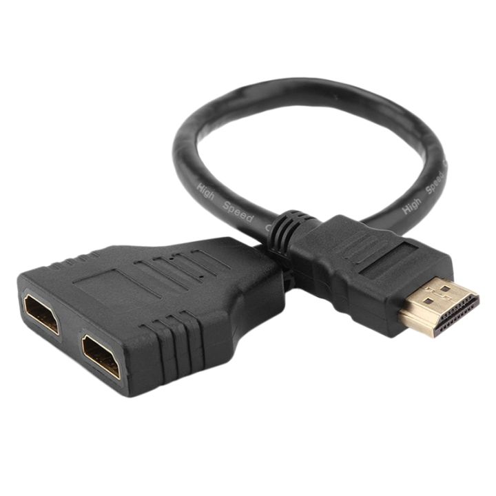 Hdmi Splitter One in Two Hdmi Male To Double Female Adapter Cable One ...