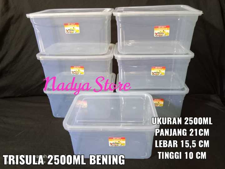 TOPLES KOTAK BENING TRISULA 2500 ML / KOTAK MAKANAN BENING SERBA GUNA ...