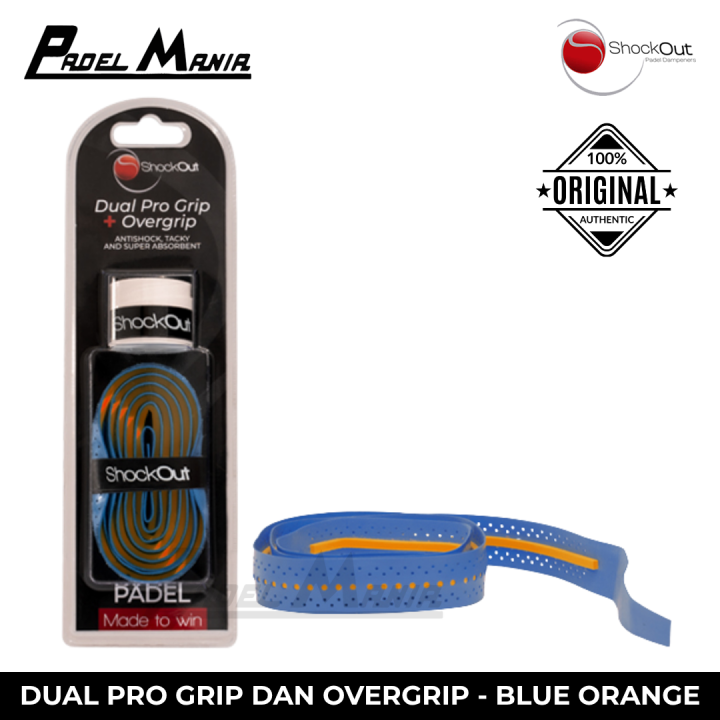 ShockOut Dual Pro Grip and Overgrip Padel Racket - Blue Orange | Lazada ...
