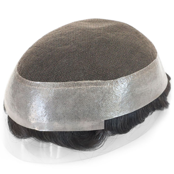 Man Toupee French Lace with 1 1/4" Polyskin in perimeter Hair ...