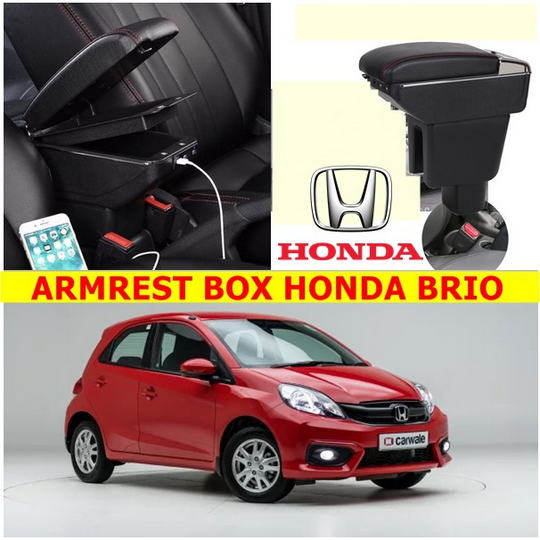 Arm Rest Box Kotak Alas Lengan Mobil HONDA BRIO dual stack 7 Port USB ...