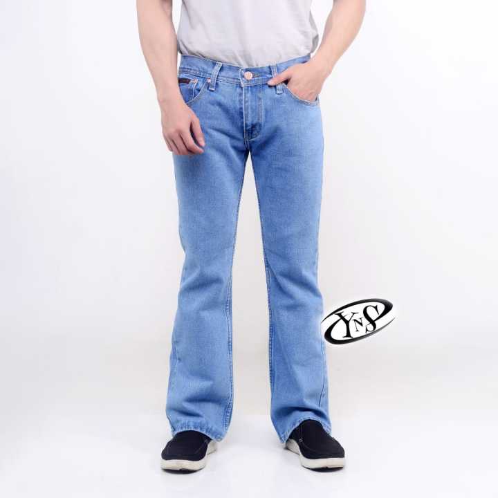 Celana Jeans Cutbray Pria Non Strit / Jeans Bootcut / Jeans Hitam ...