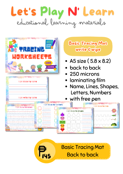 Personalized mini tracing worksheets, laminated write and wipe ...