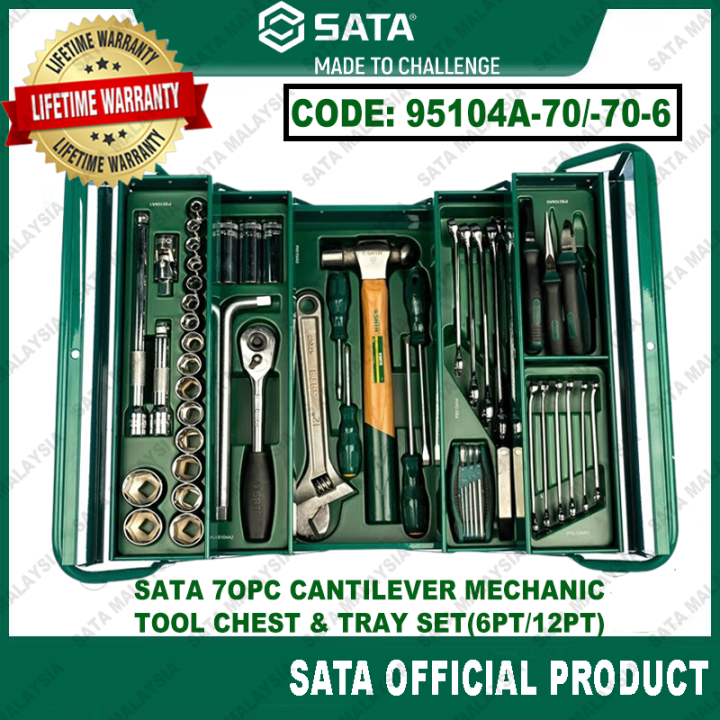 SATA 70Pc Cantilever Mechanic Tool Chest & Tray Set(MM) 95104A-70 ...