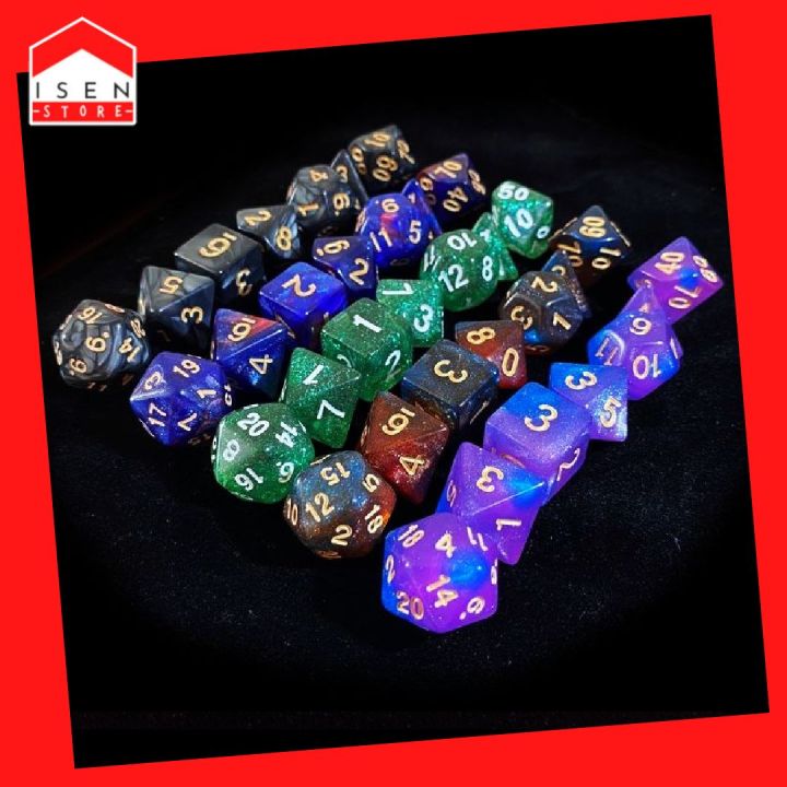 Dice Set - 7pc Polyhedral Dice Set - D20, D12, D10(00-90), D8, D6, D4 ...