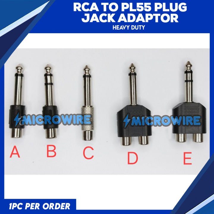 RCA TO PL55 PLUG/JACK ADAPTOR MONO / STEREO | Lazada PH